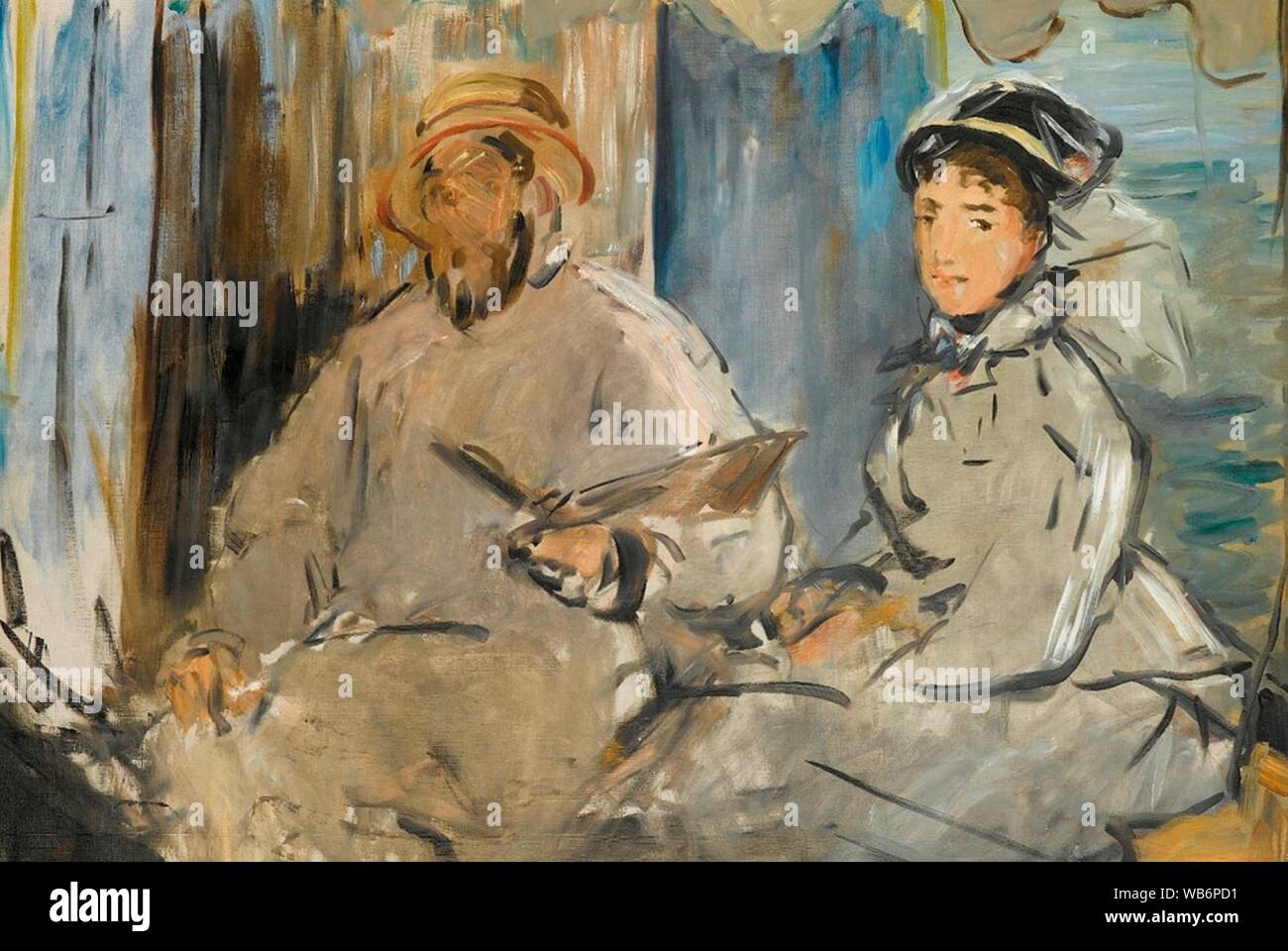 Edouard Manet, The Painter Monet in his Studio-boat. Staatsgalerie ...