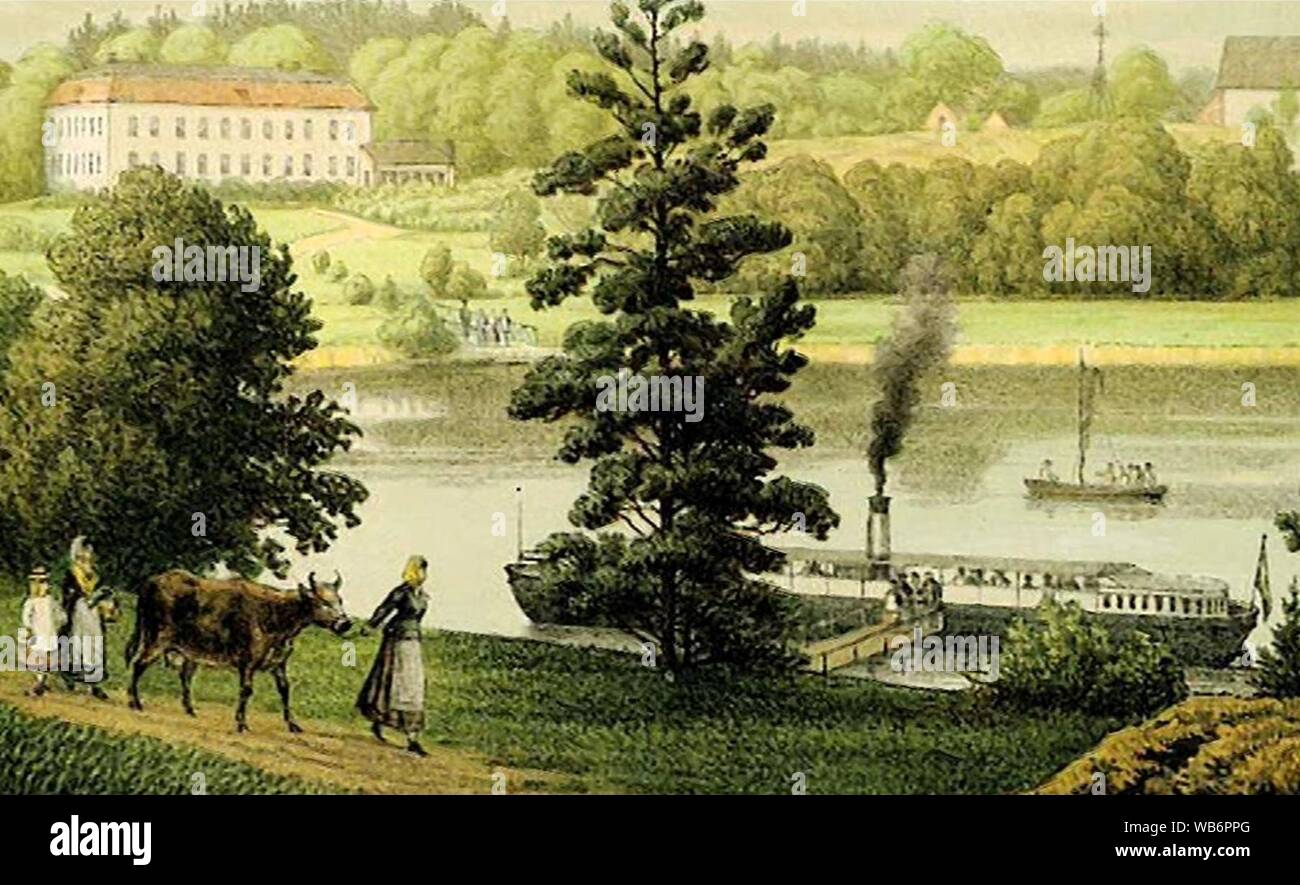 Edsbergs slott ångbåtsbryggan Stock Photo - Alamy