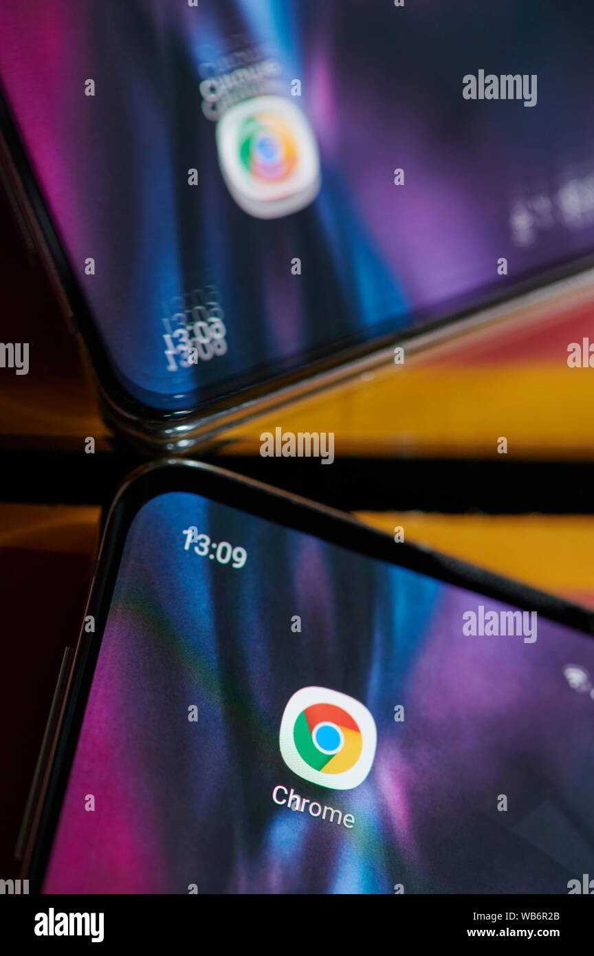 New york, USA - august 24, 2019: Installed google chrome application on ...