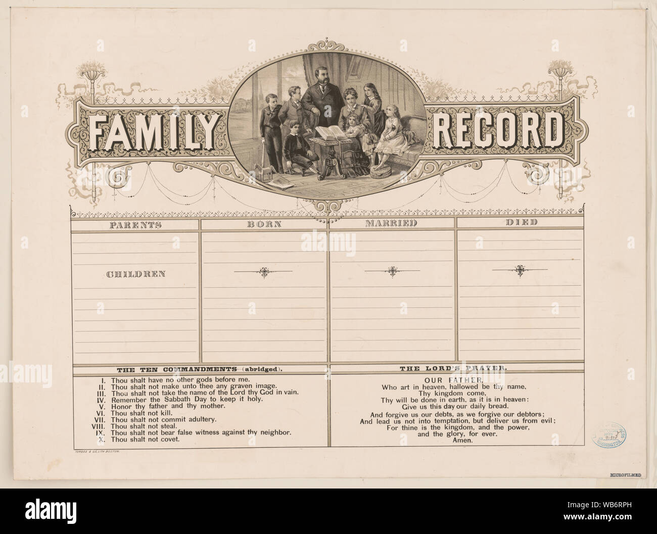 The family record hi-res stock photography and images - Alamy
