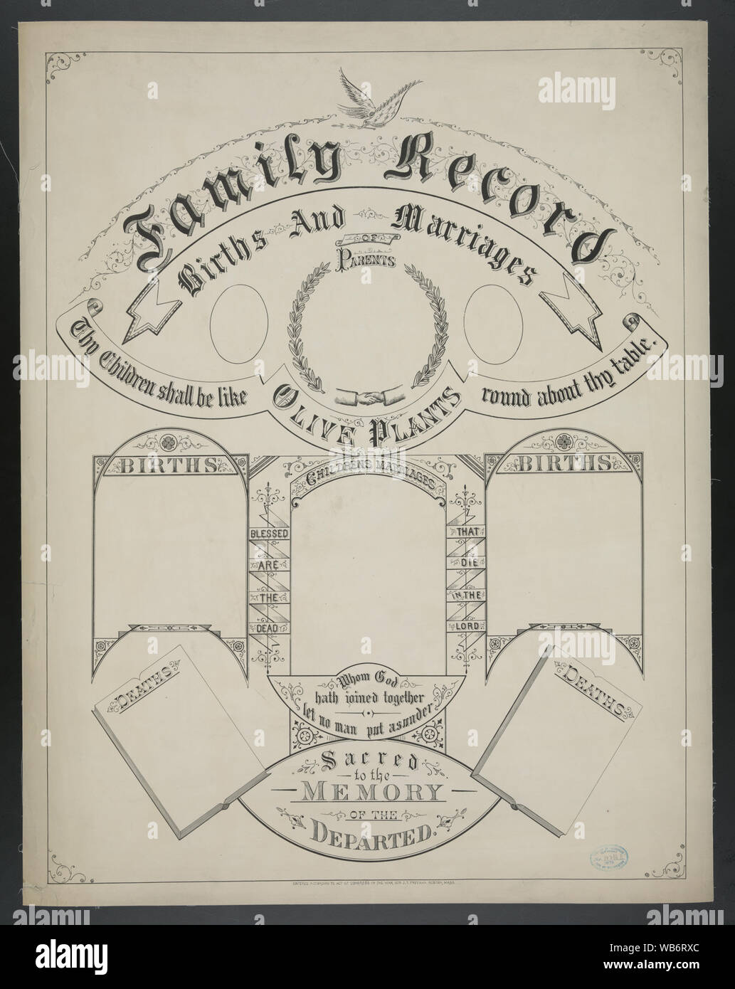 Family record, Boston Stock Photo - Alamy