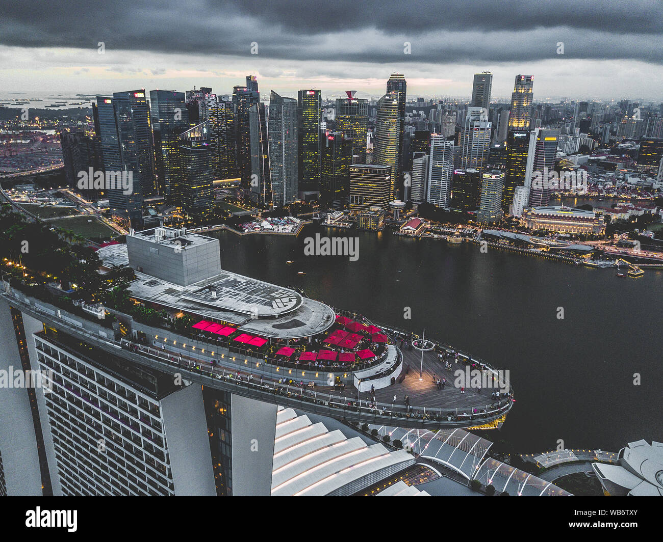 Views of Marina Bay and center Singapore from above Stock Photo - Alamy