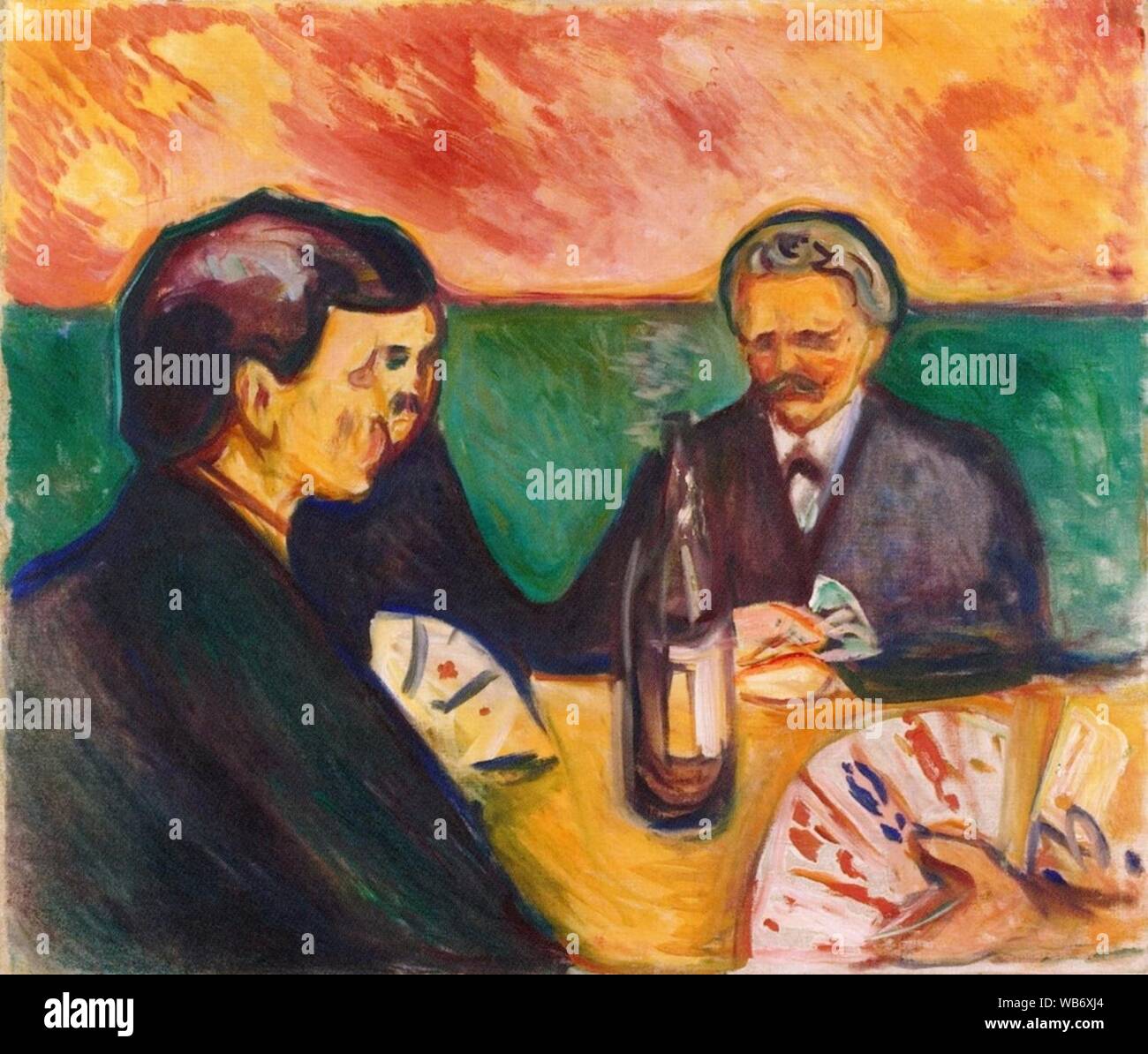 Edvard Munch - Card Players in Elgersburg Stock Photo - Alamy