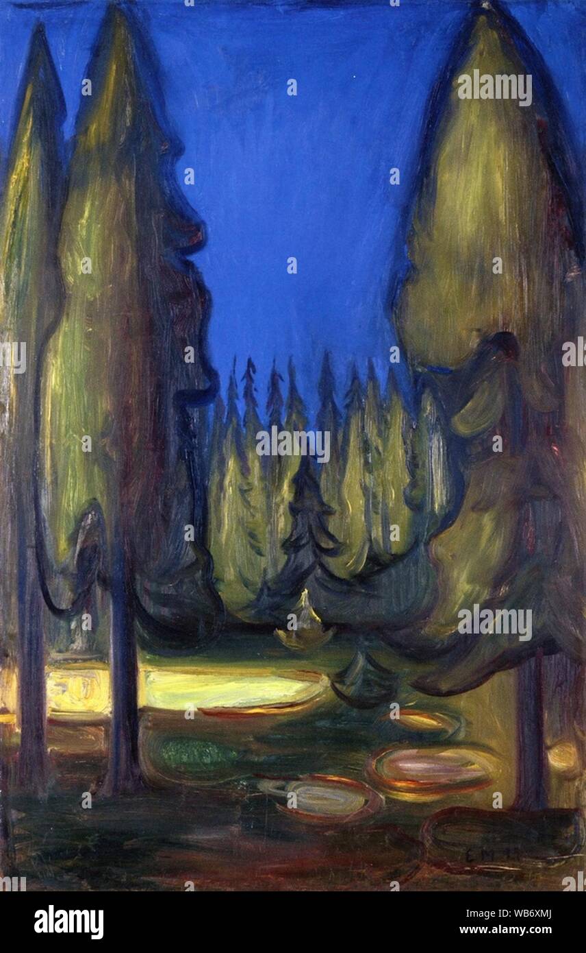 Edvard Munch - Dark Spruce Forest Stock Photo - Alamy