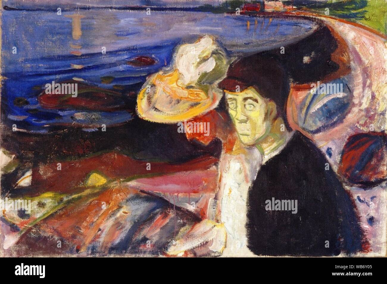 Edvard Munch - Man and Woman on the Beach Stock Photo - Alamy