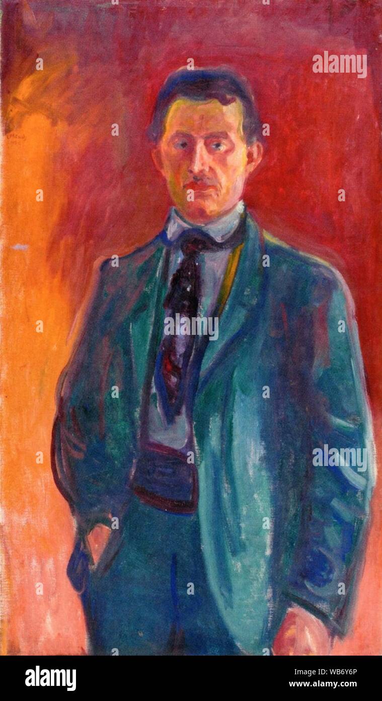 Edvard Munch - Self-Portrait against Red Background Stock Photo - Alamy