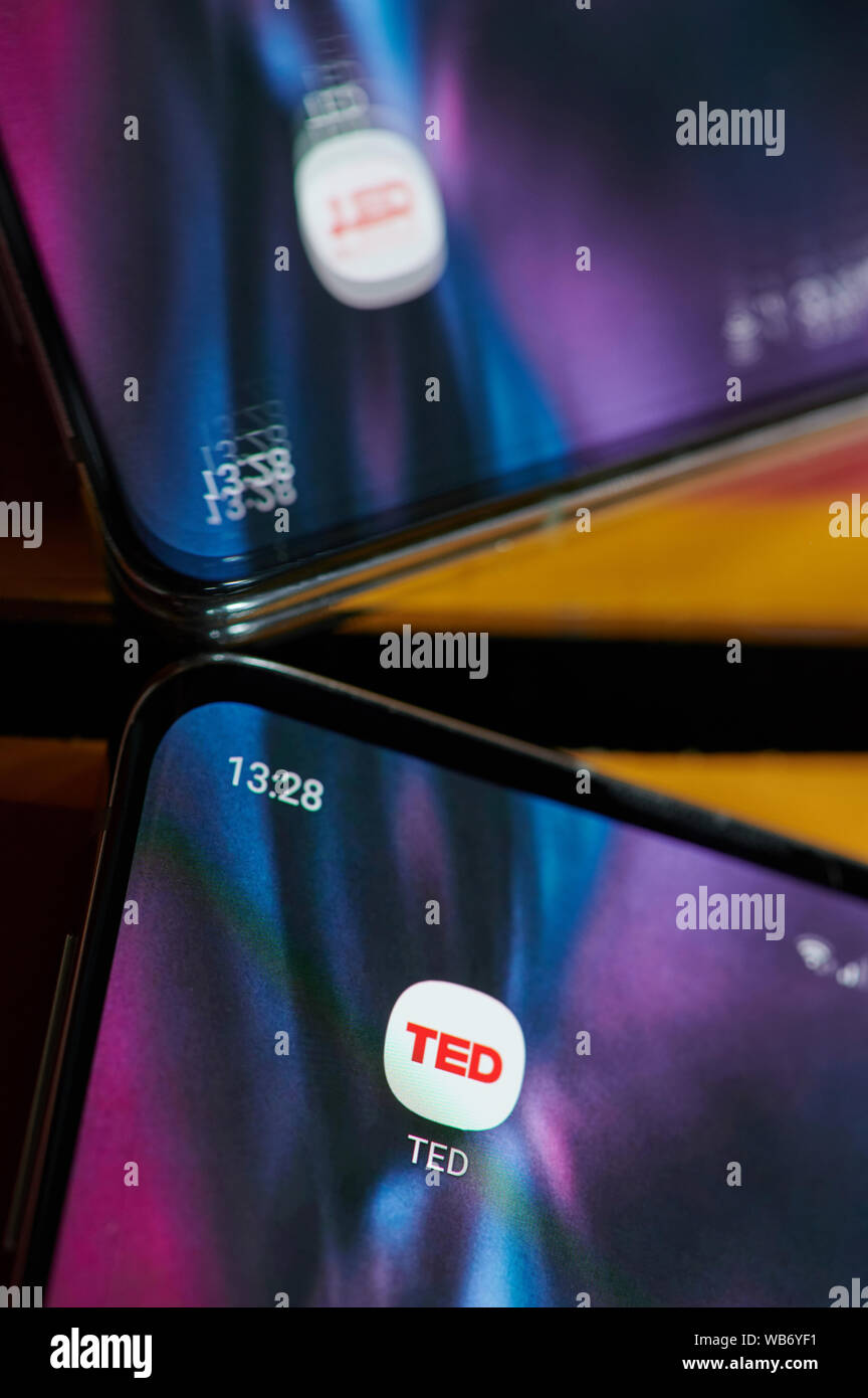 New york, USA - august 24, 2019: Installed TED application on modern ...