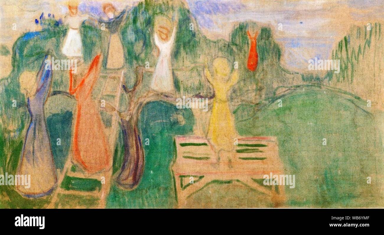 Edvard Munch - Women Picking Fruit Stock Photo - Alamy