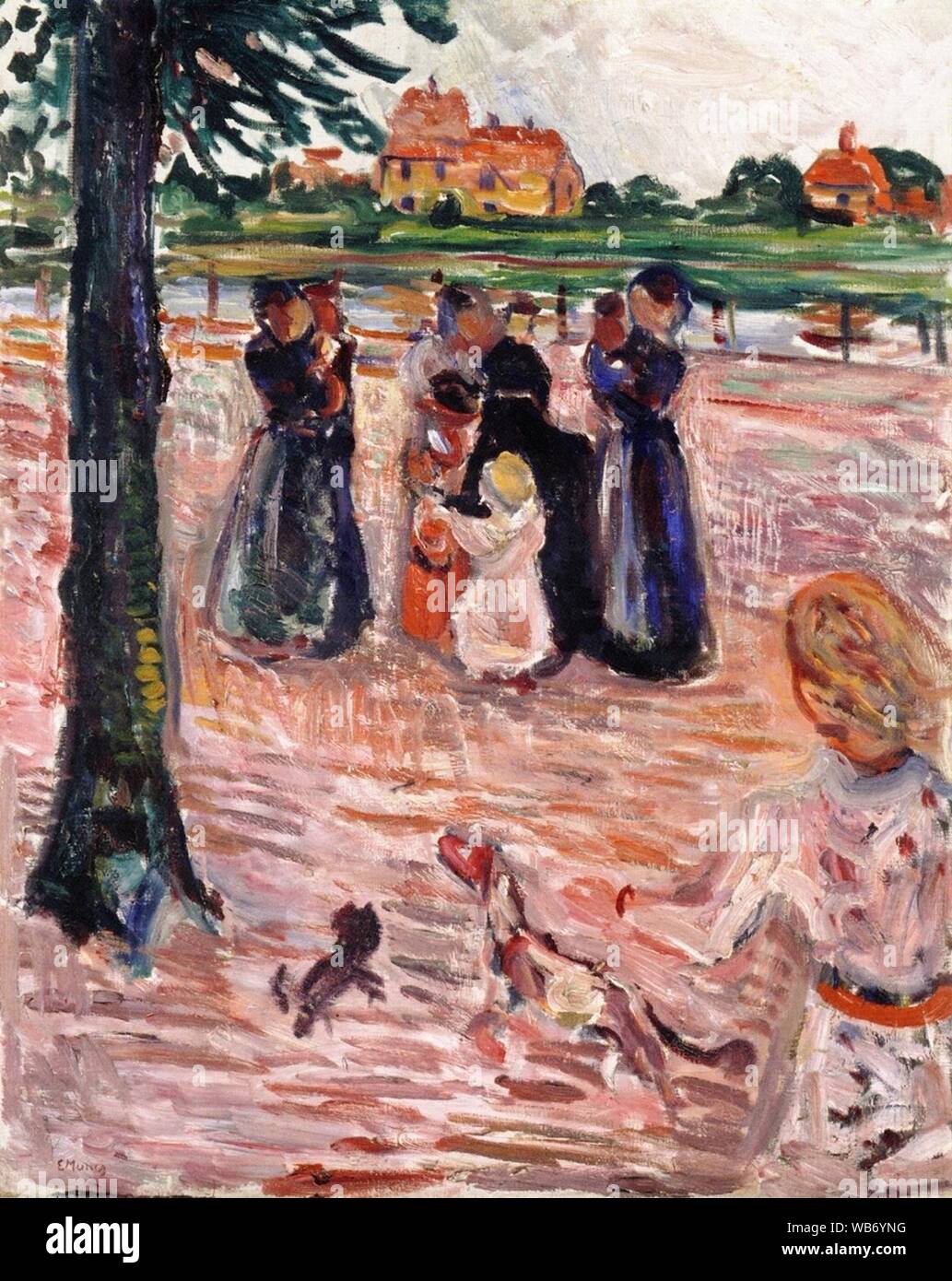 Edvard Munch - Women and Children in Warnemünde Stock Photo - Alamy