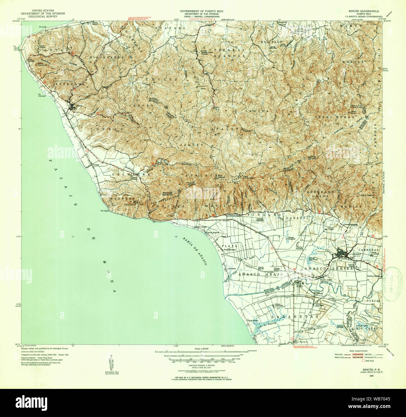 Topographic map puerto rico hi-res stock photography and images - Alamy