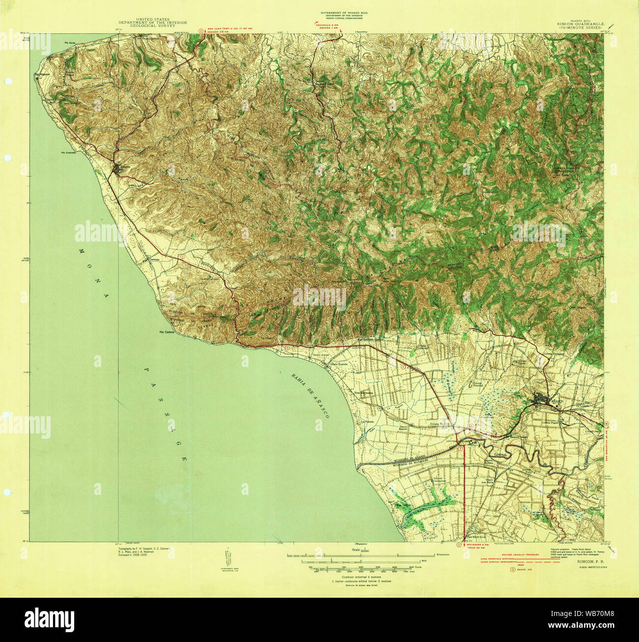 Topographic map puerto rico hi-res stock photography and images - Alamy