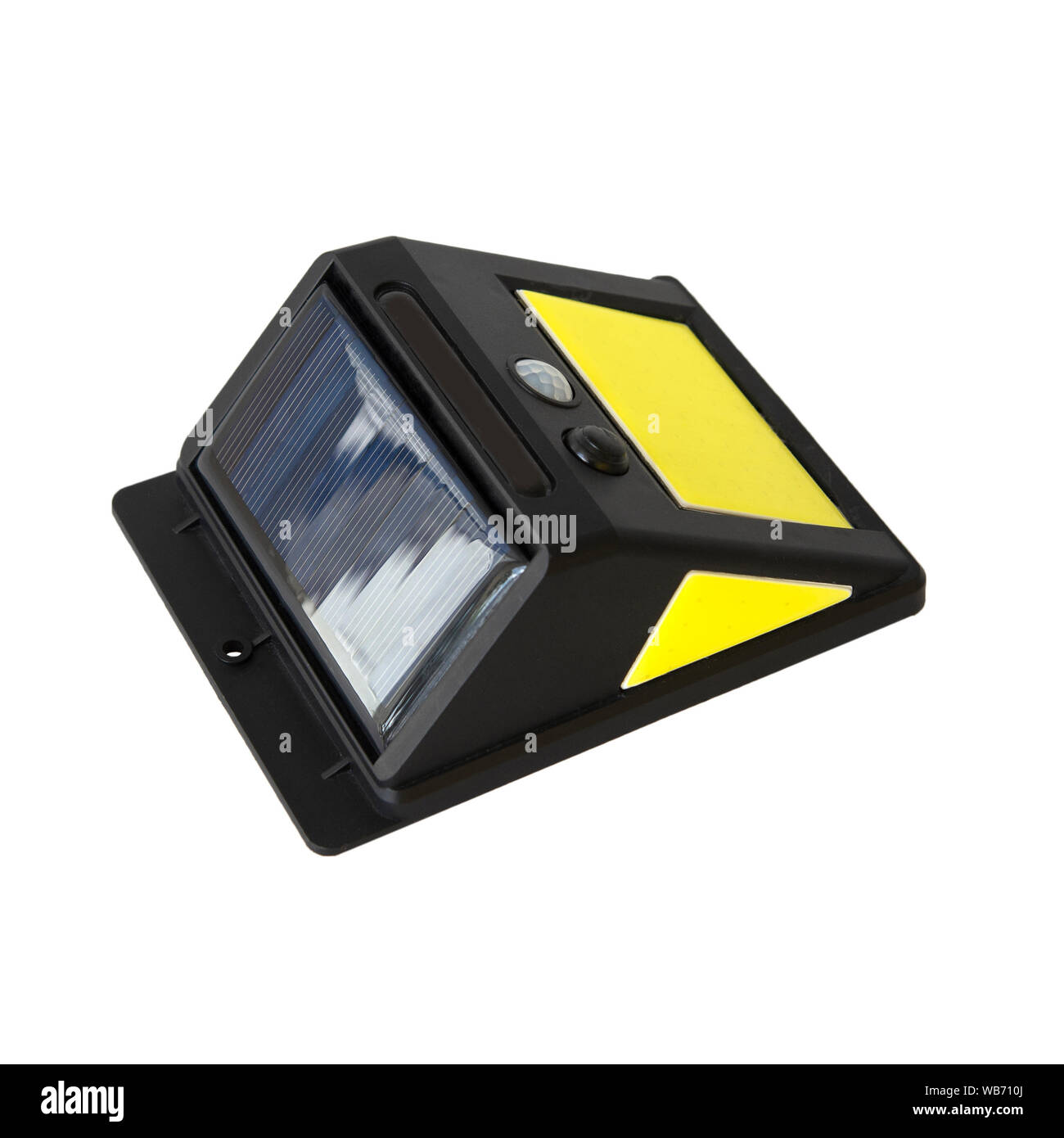 Small LED solar light on white background Stock Photo - Alamy