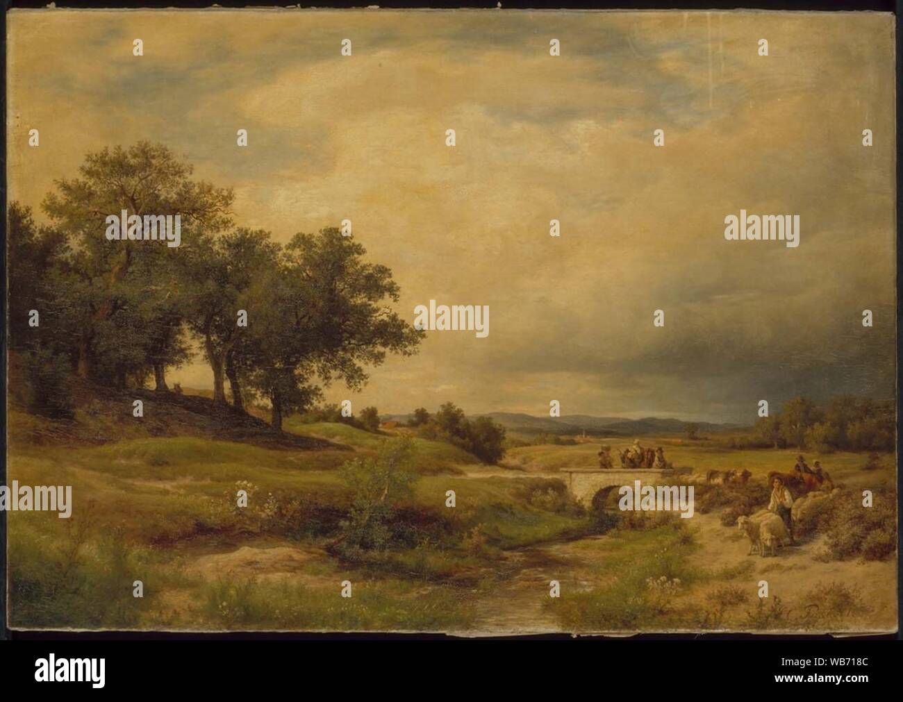 Edward C. Post - Landscape with Sheep Stock Photo - Alamy