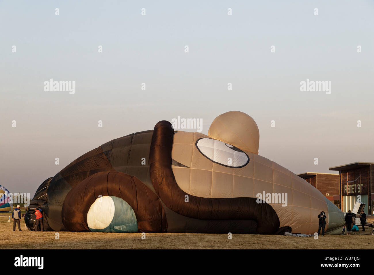Chambley, France. 4th August, 2019. Inflating a hot air balloon before ...