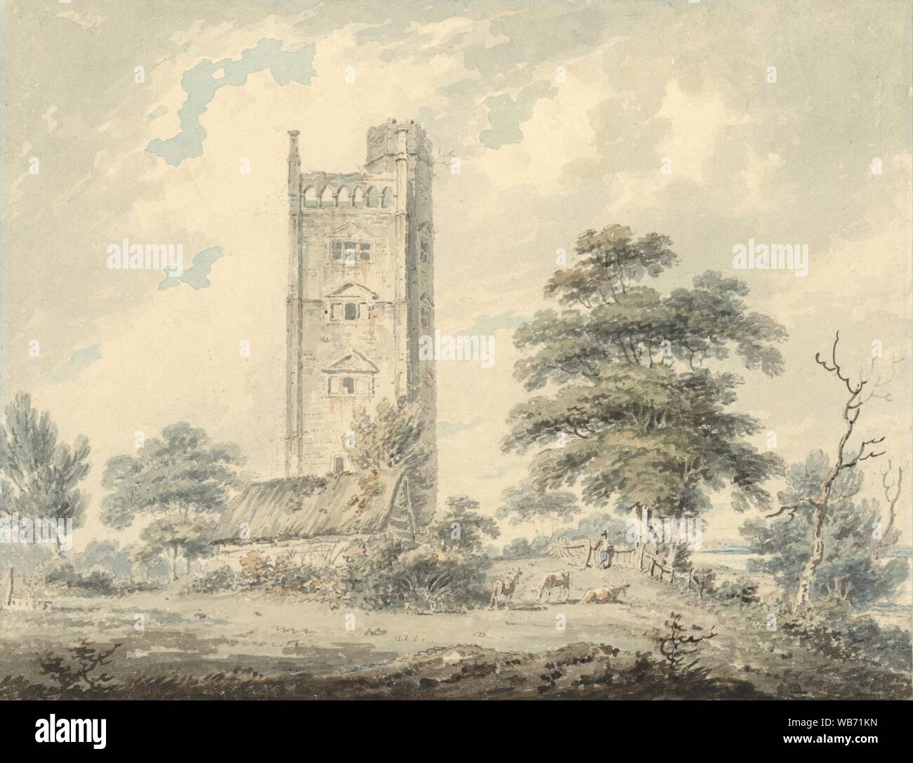 Edward Dayes (English - Freston Tower, Suffolk Stock Photo - Alamy