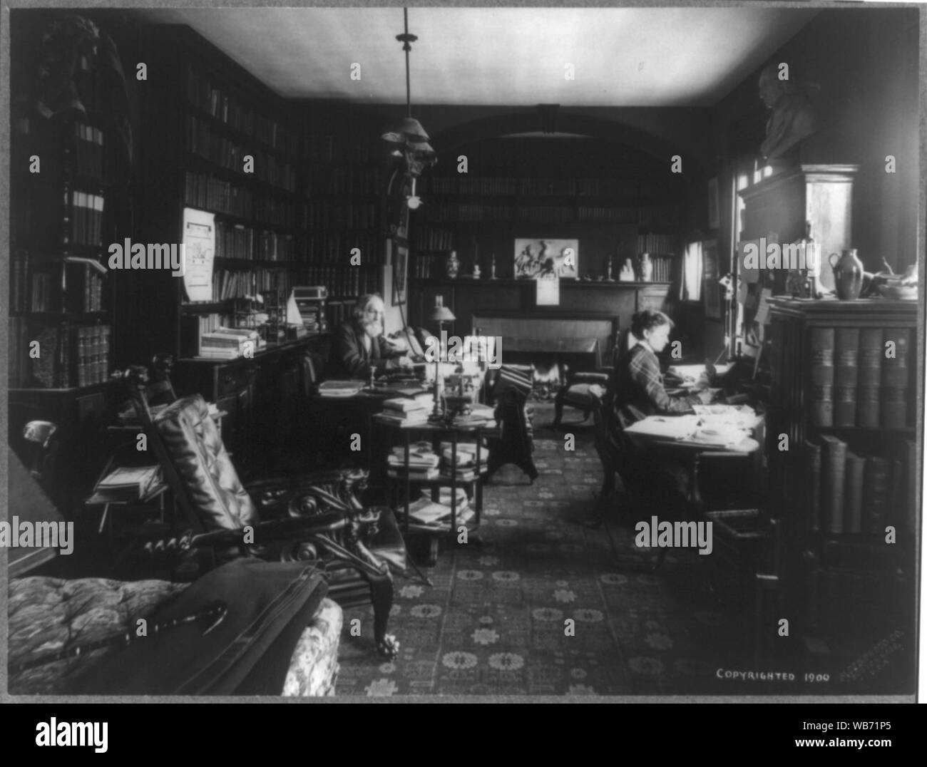 Edward Everett Hale in his study, Roxbury, Mass Stock Photo - Alamy