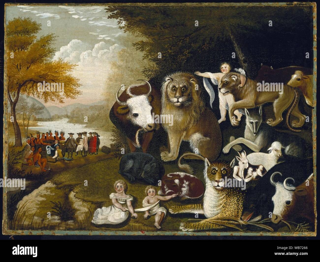 Edward Hicks - The Peaceable Kingdom Stock Photo - Alamy