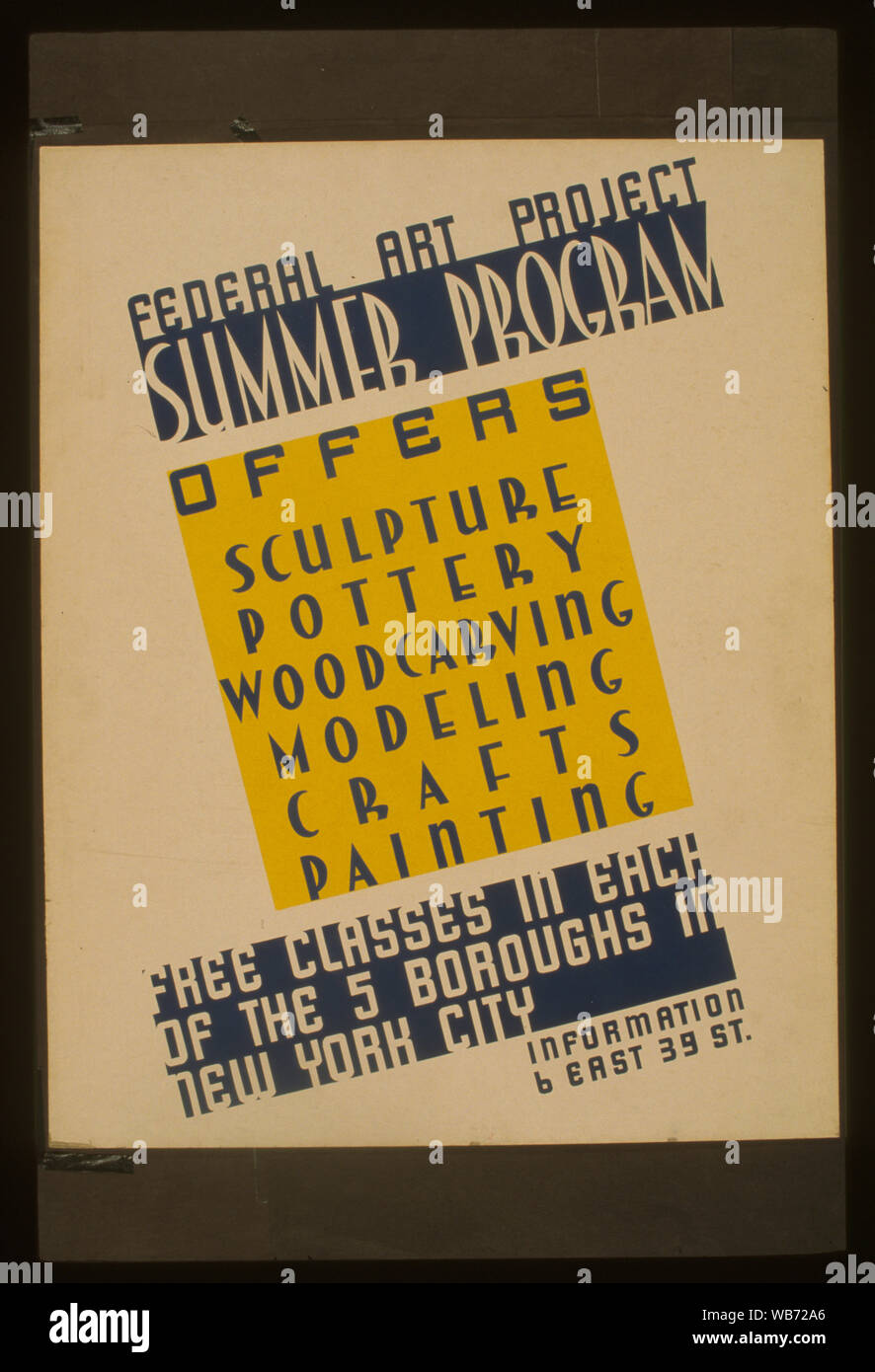 Federal Art Project summer program Abstract: Poster for Federal Art ...