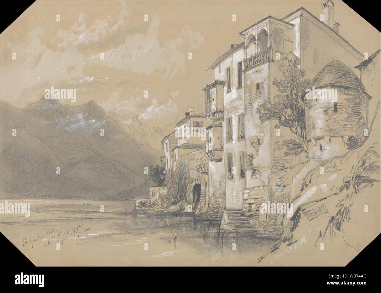 Edward Lear - St. Giulio, Orta, 26 September 1837 Stock Photo - Alamy