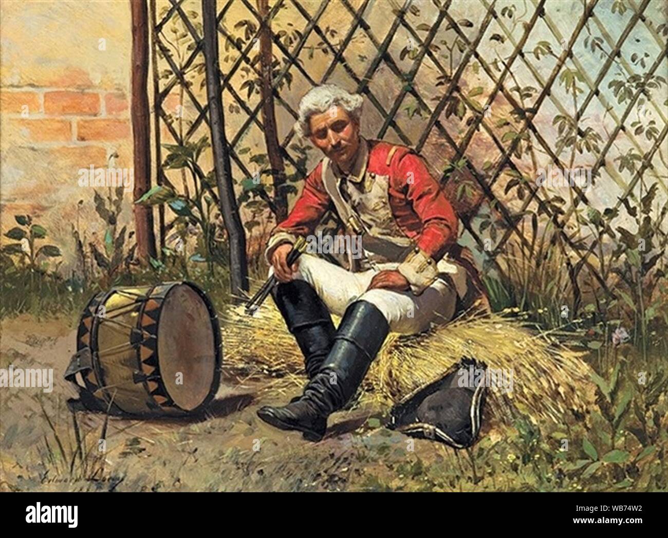 Edward Loevy - Resting drummer 1882 Stock Photo - Alamy