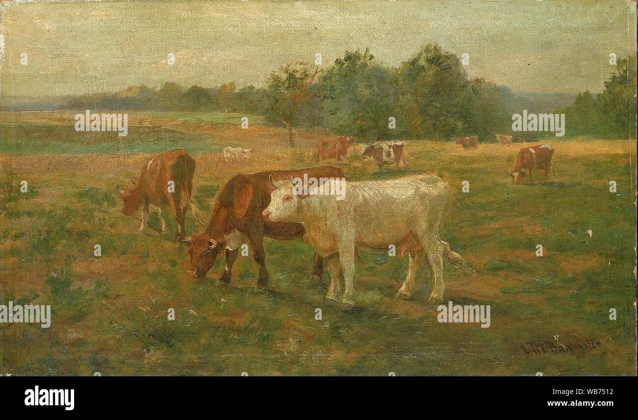 Edward Mitchell Bannister - Cows Stock Photo - Alamy