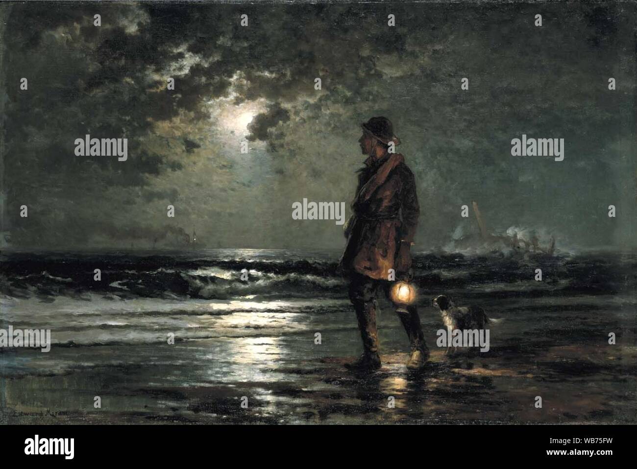 Edward Moran - Life Saving Patrol Stock Photo - Alamy