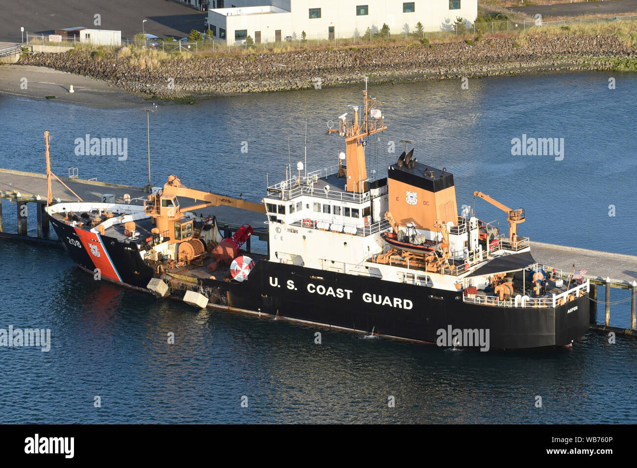 The USCGC Aspen (WLB 208) lays moored up in Newport, Oregon, Aug. 16 ...
