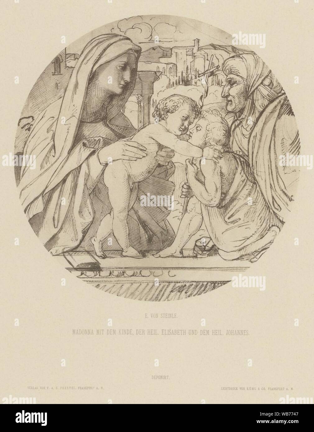Edward von Steinle Madonna mit dem Kinde, der heil. Elisabeth und dem ...
