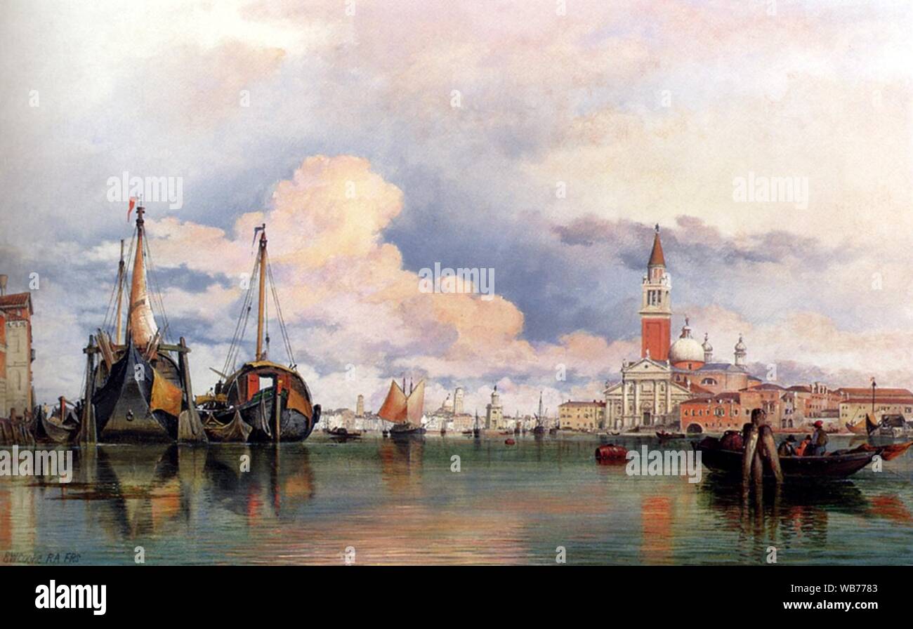 Edward William Cooke - The church of the gesuati and riva delle zattere ...