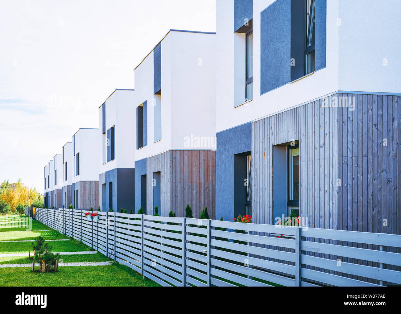 77Apartment house residential buildings complex with gate concept Stock ...