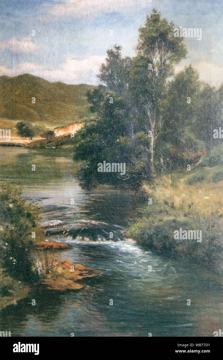 Edward William Payton - At Okere Falls, Rotorua Stock Photo - Alamy