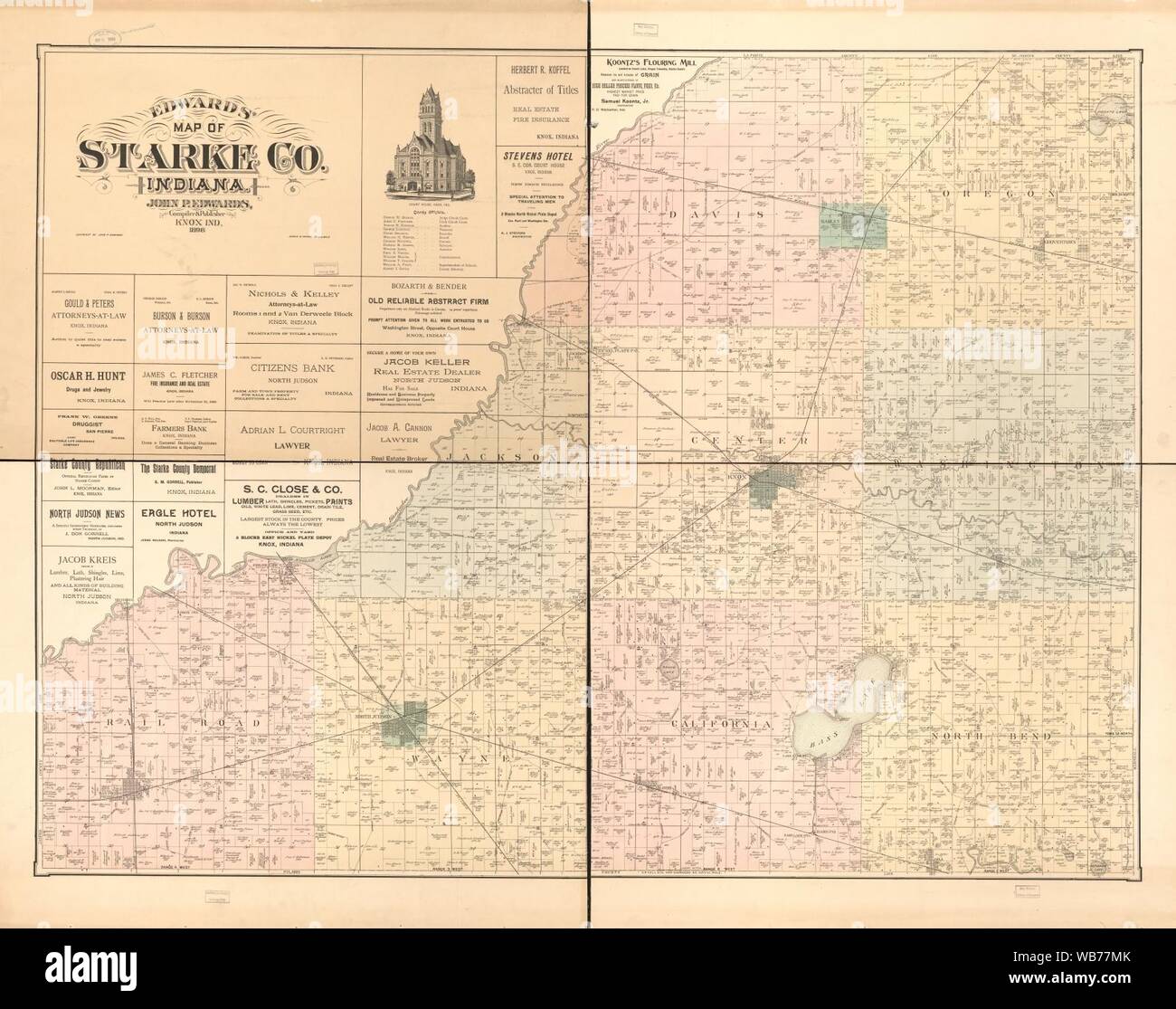 Edward's map of Starke Co., Indiana Stock Photo - Alamy