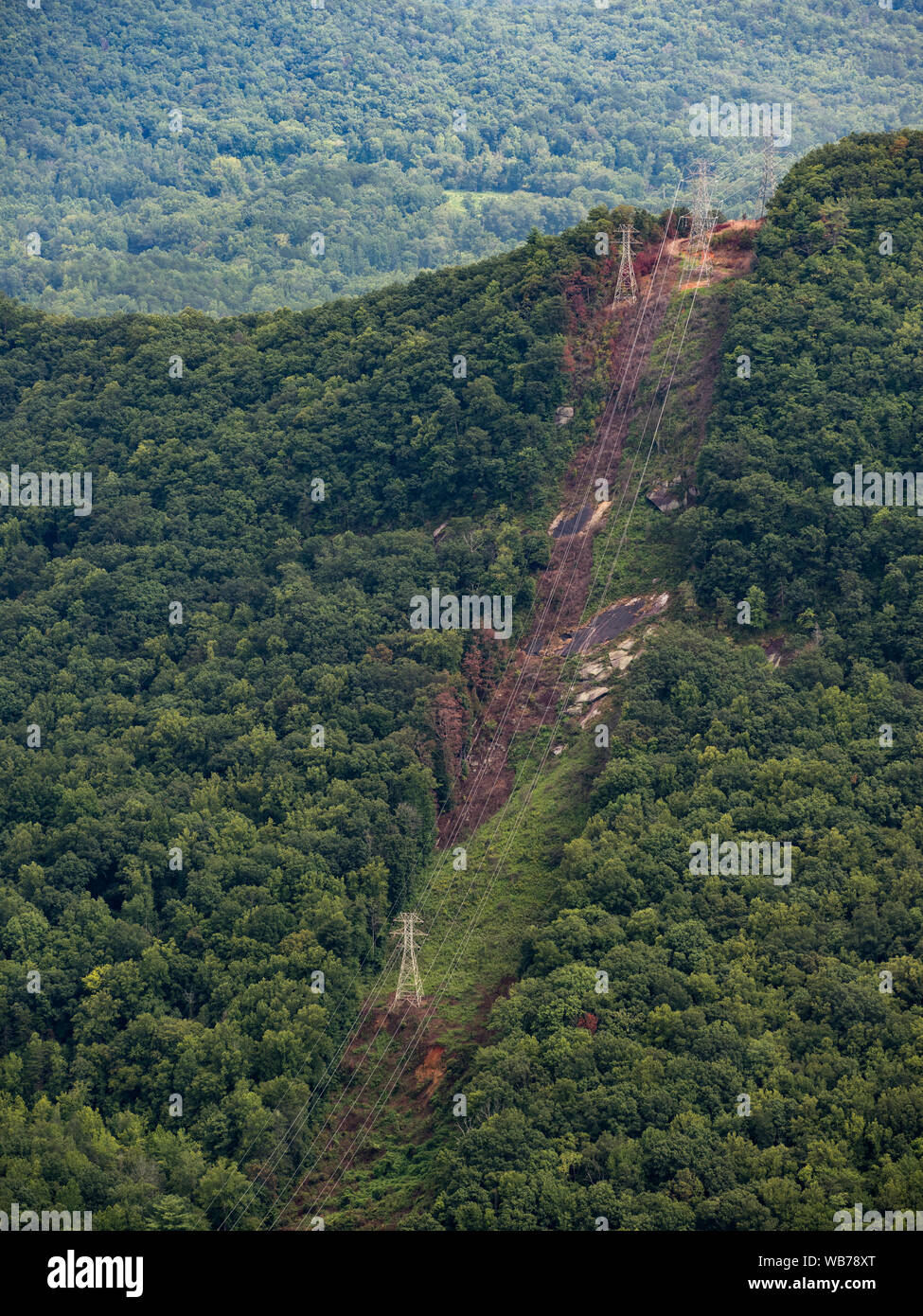 High electrical voltage power transmission lines and towers in the ...