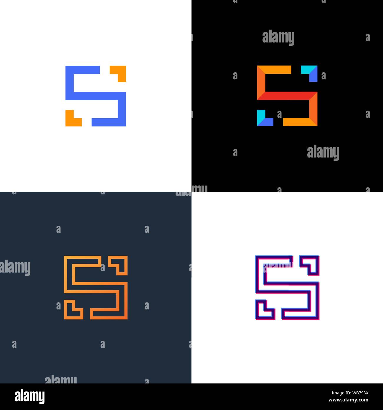 Unusual geometric letter S. Architecture vector logo. Isolated monogram ...