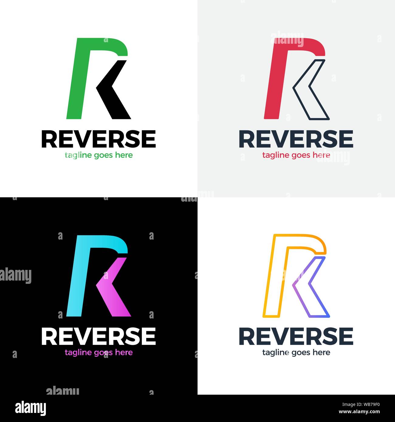 R Letter Reverse arrow logo Technology Automotive Fashion Logotype ...