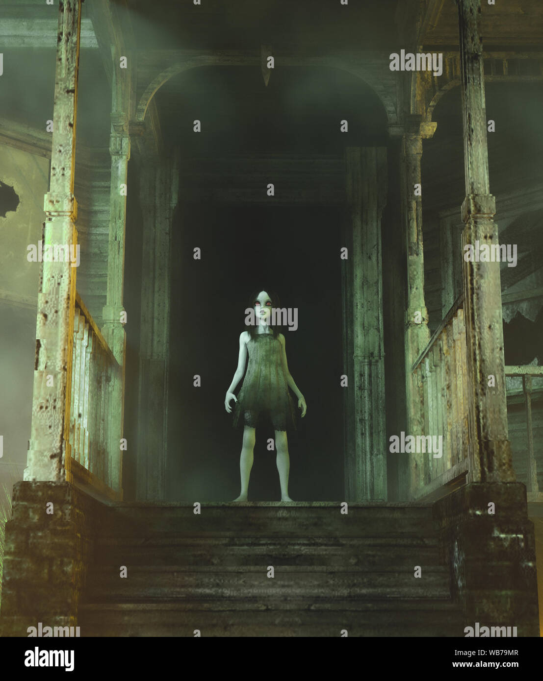 Ghost woman in haunted house,3d rendering Stock Photo - Alamy