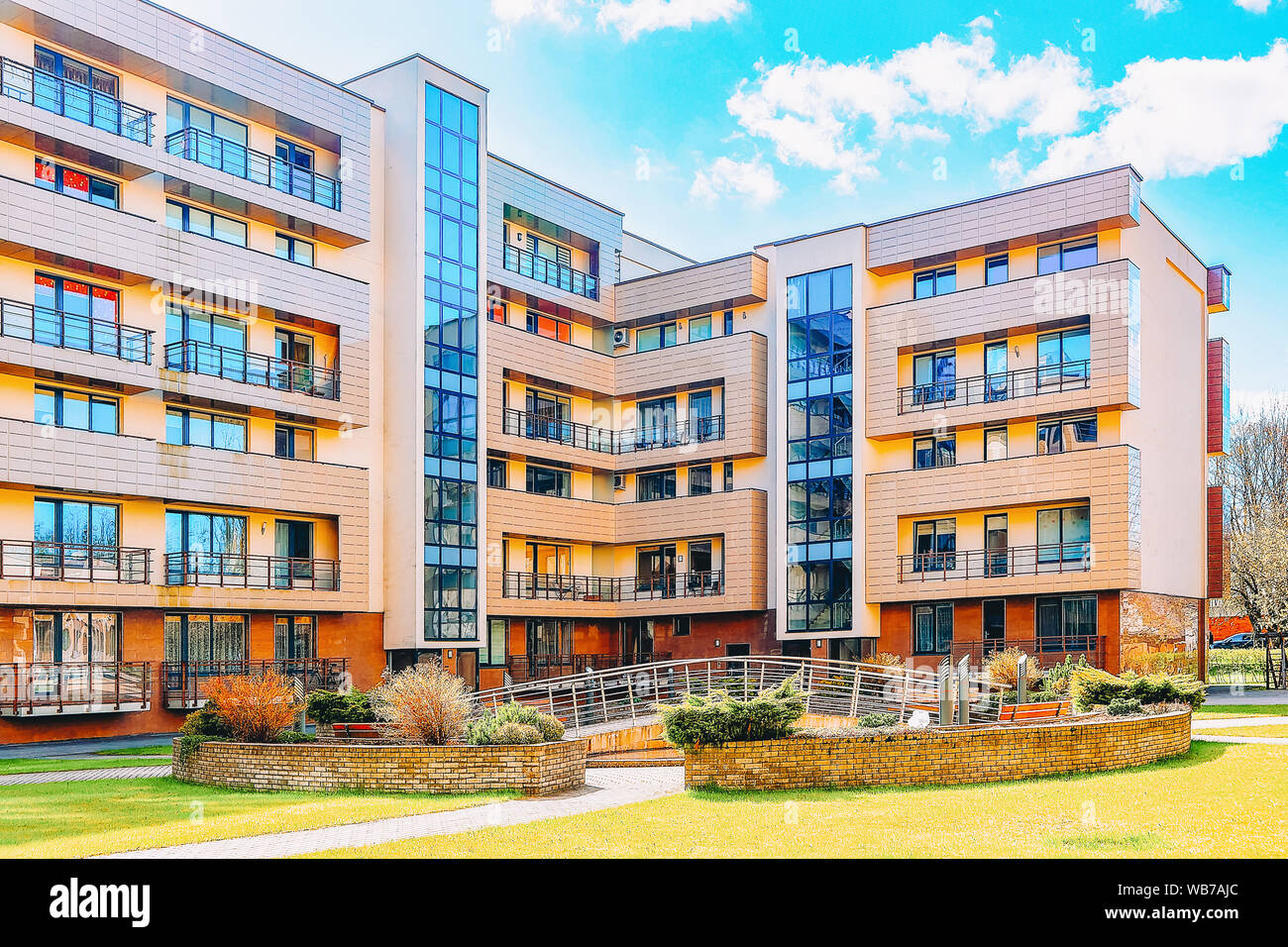 Contemporary european complex of apartment residential buildings Stock ...
