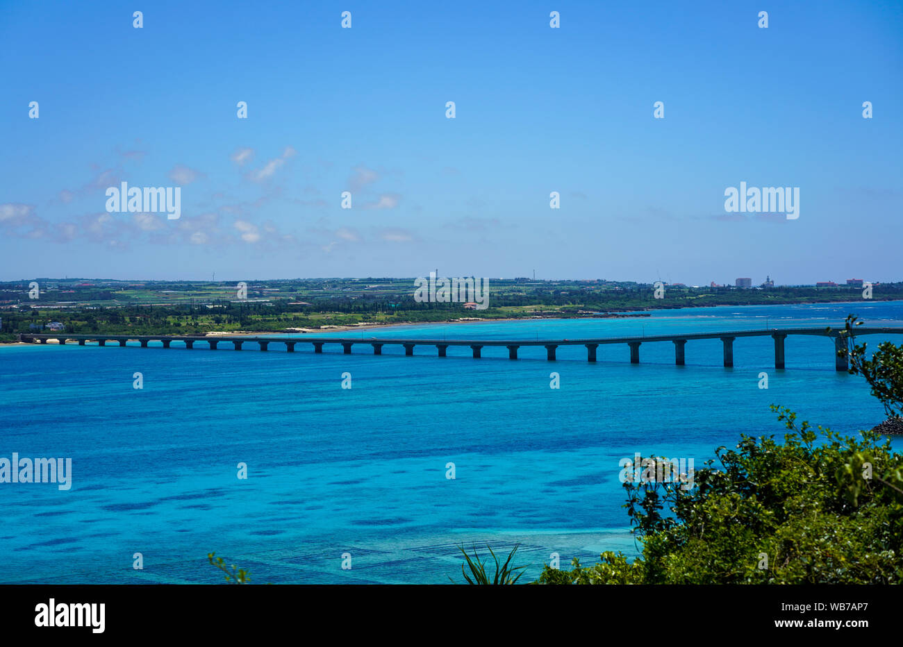 Okinawa, Japan, 14th, May, 2018. View of Kurima Bridge from the Ryugujo ...