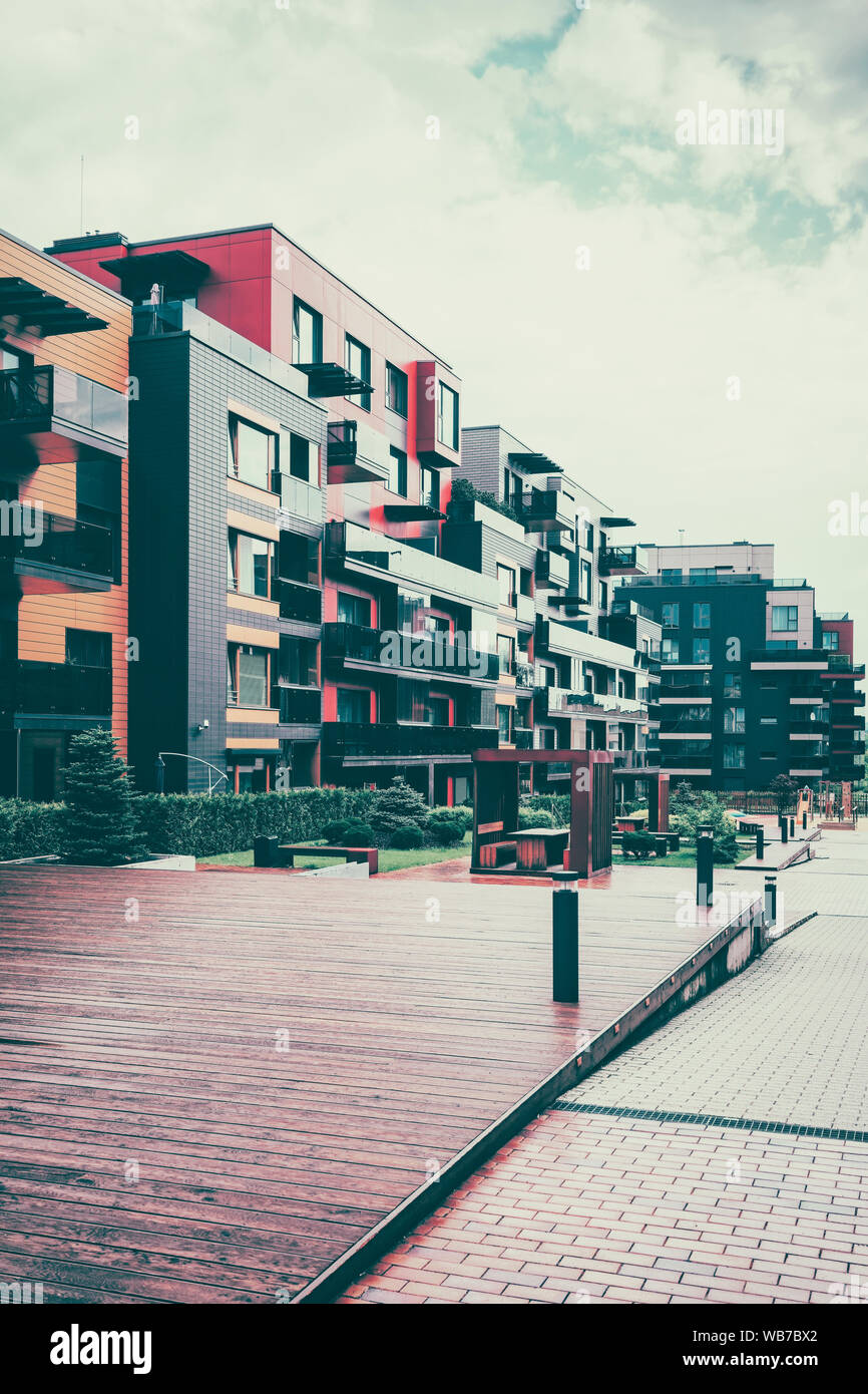 European complex of residential buildings. With outdoor facilities ...