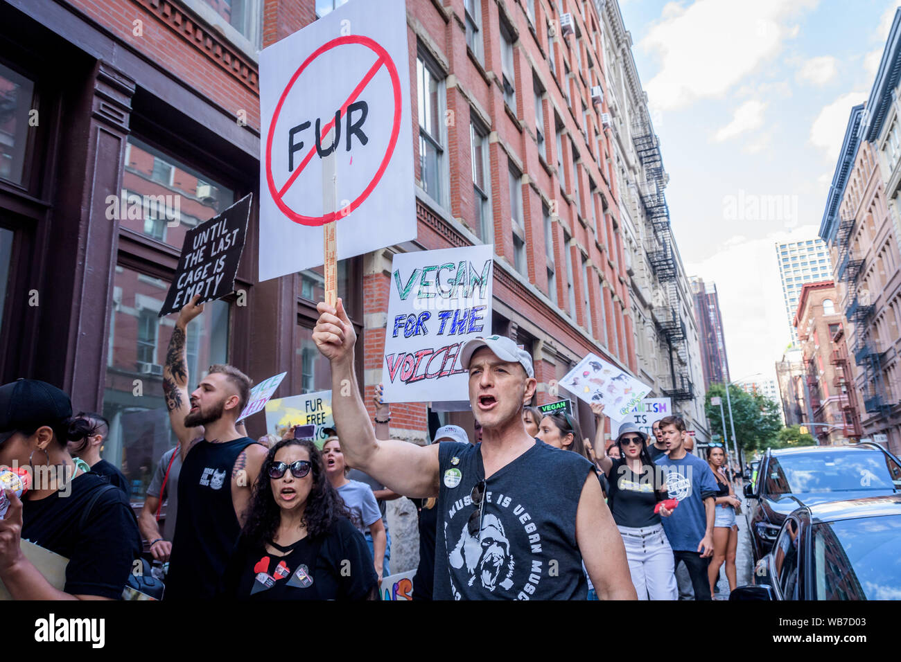 New York, USA. 24th Aug, 2019. Hundreds of Animal Liberation activists ...