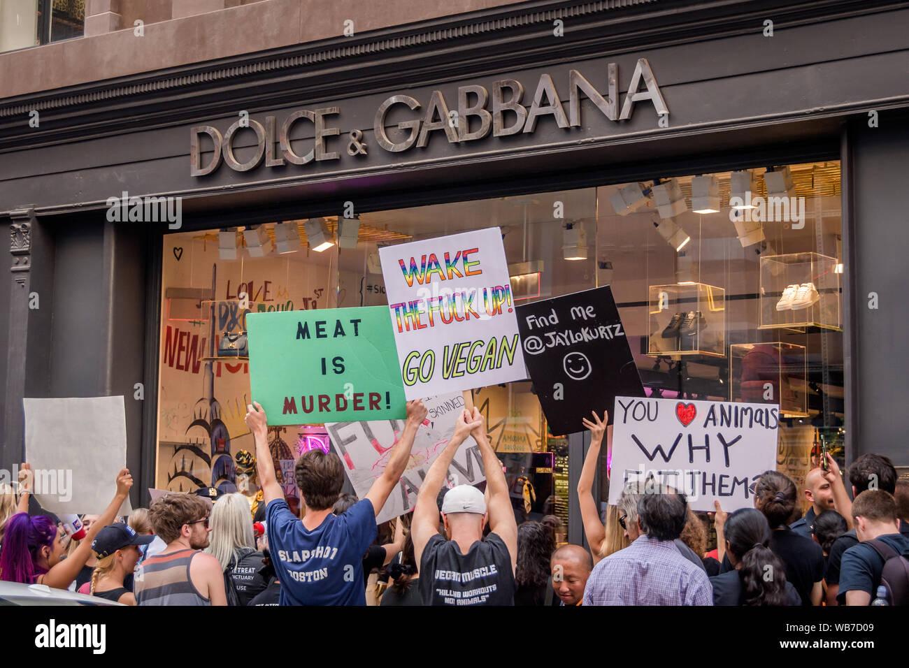 New York, USA. 24th Aug, 2019. Hundreds of Animal Liberation activists ...