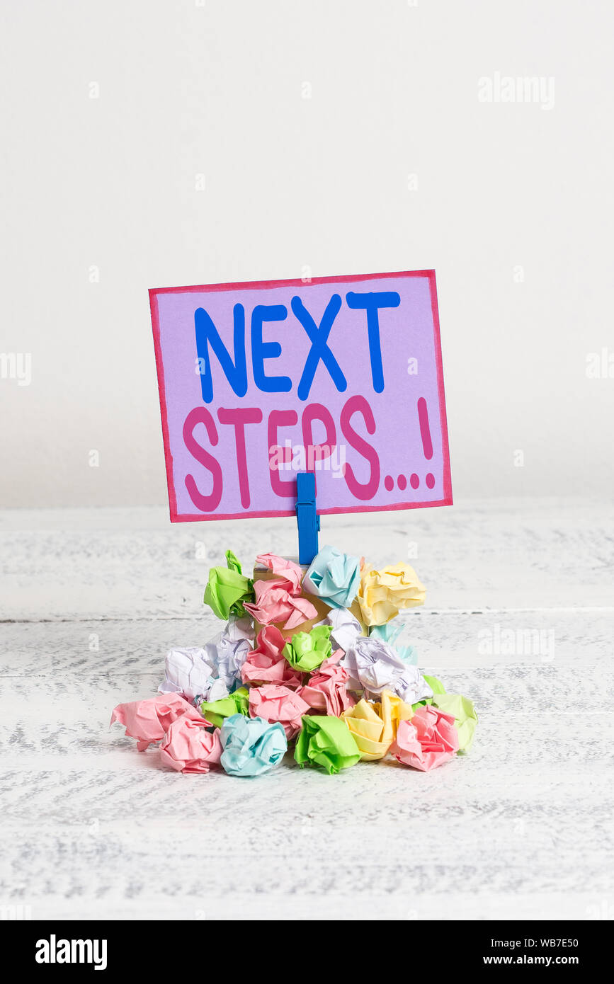 Conceptual hand writing showing Next Steps. Concept meaning something ...