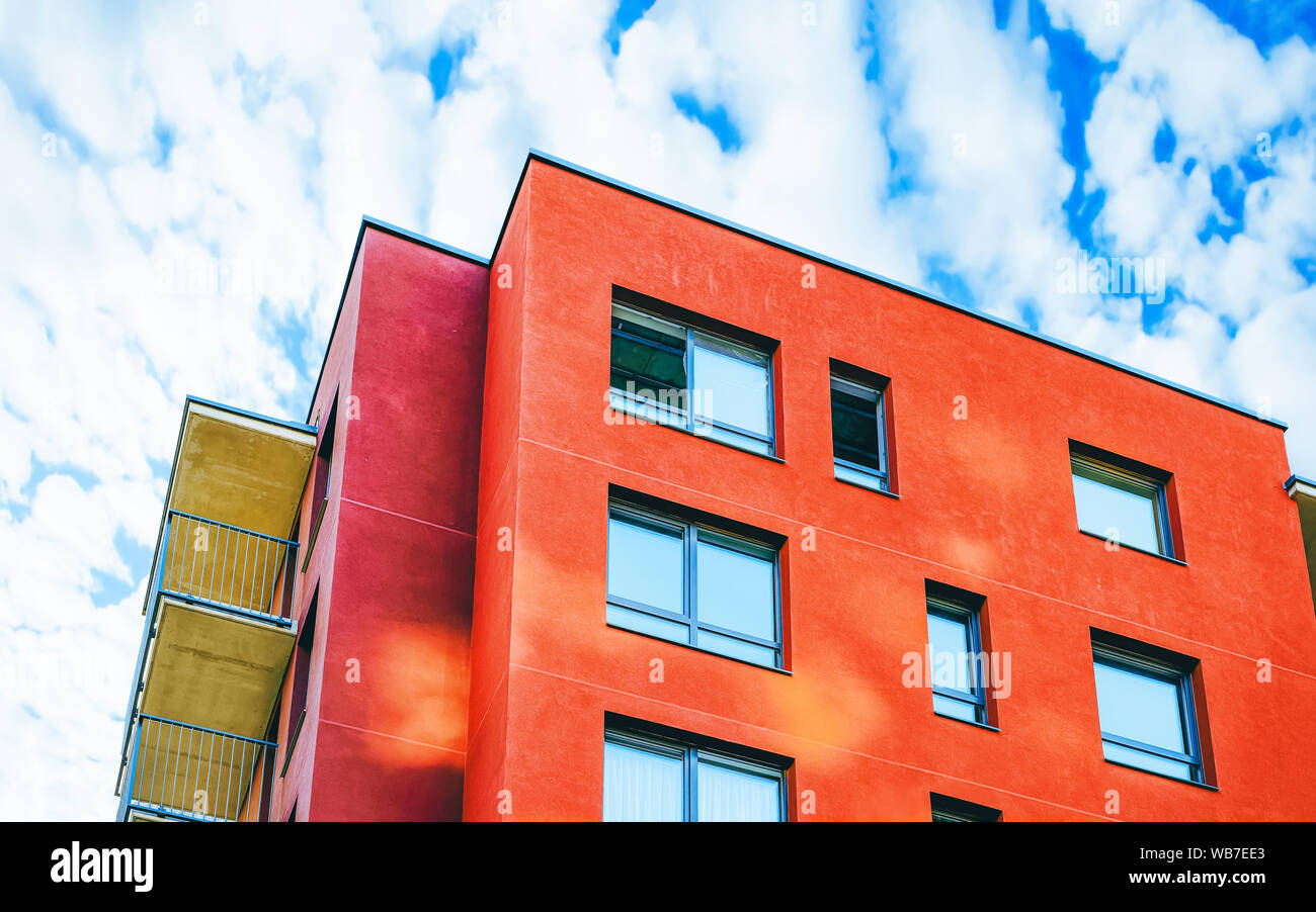 Fragment of Modern residential apartment house home building concept ...