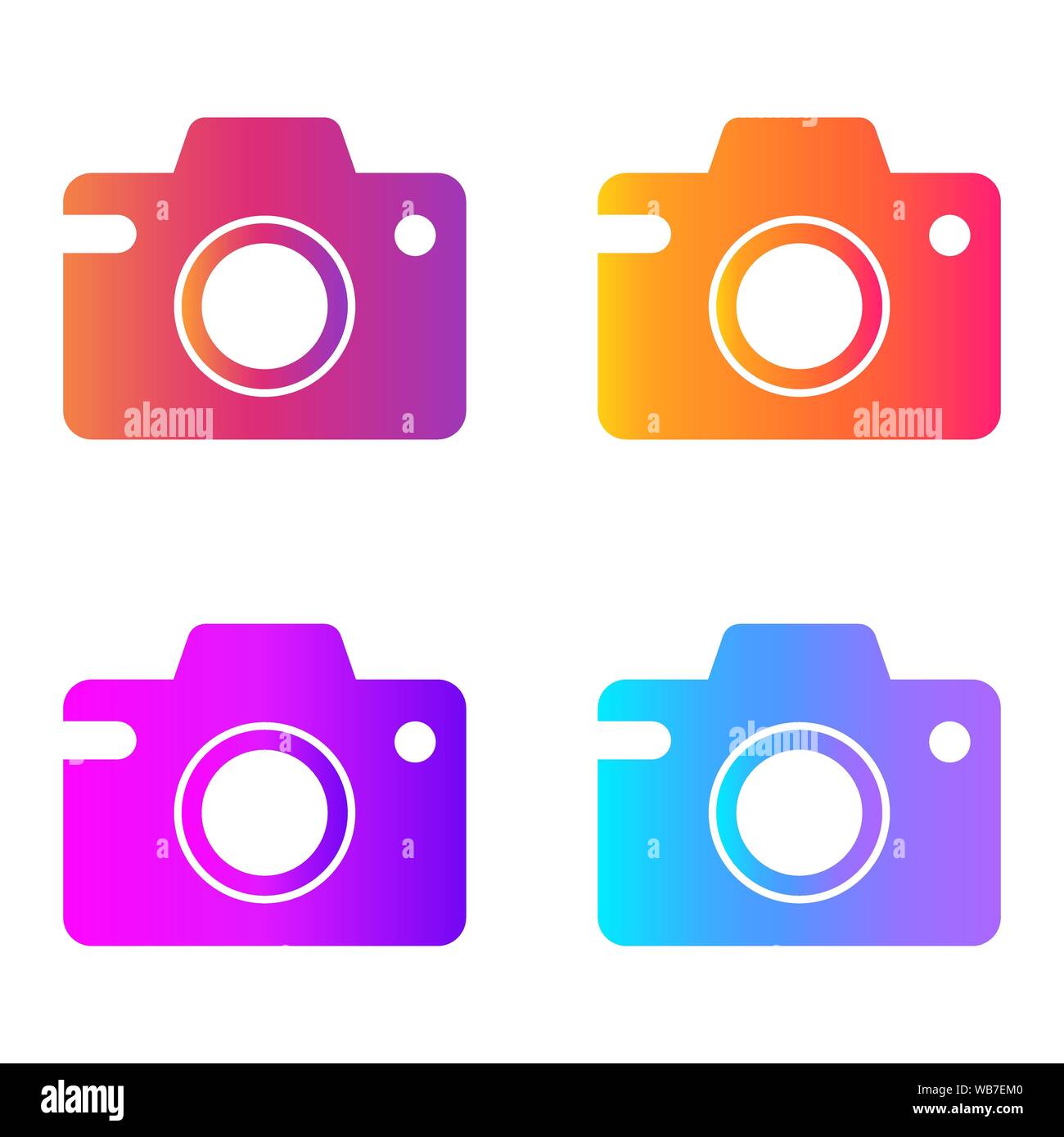 Camera icon in trendy flat style. Vector gradient fresh color set ...