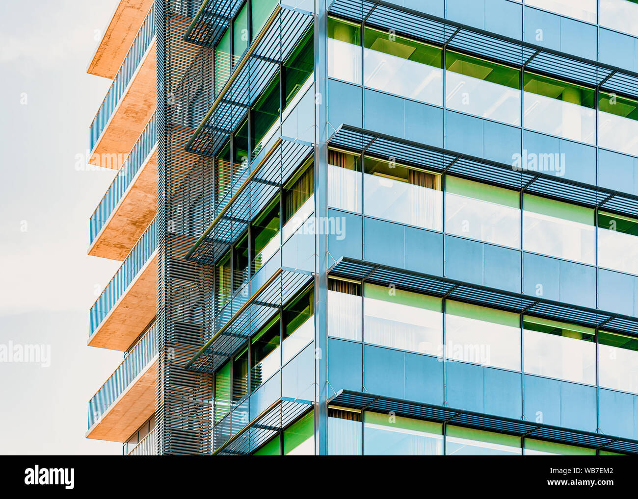 Glass windows as details of the modern residential building ...