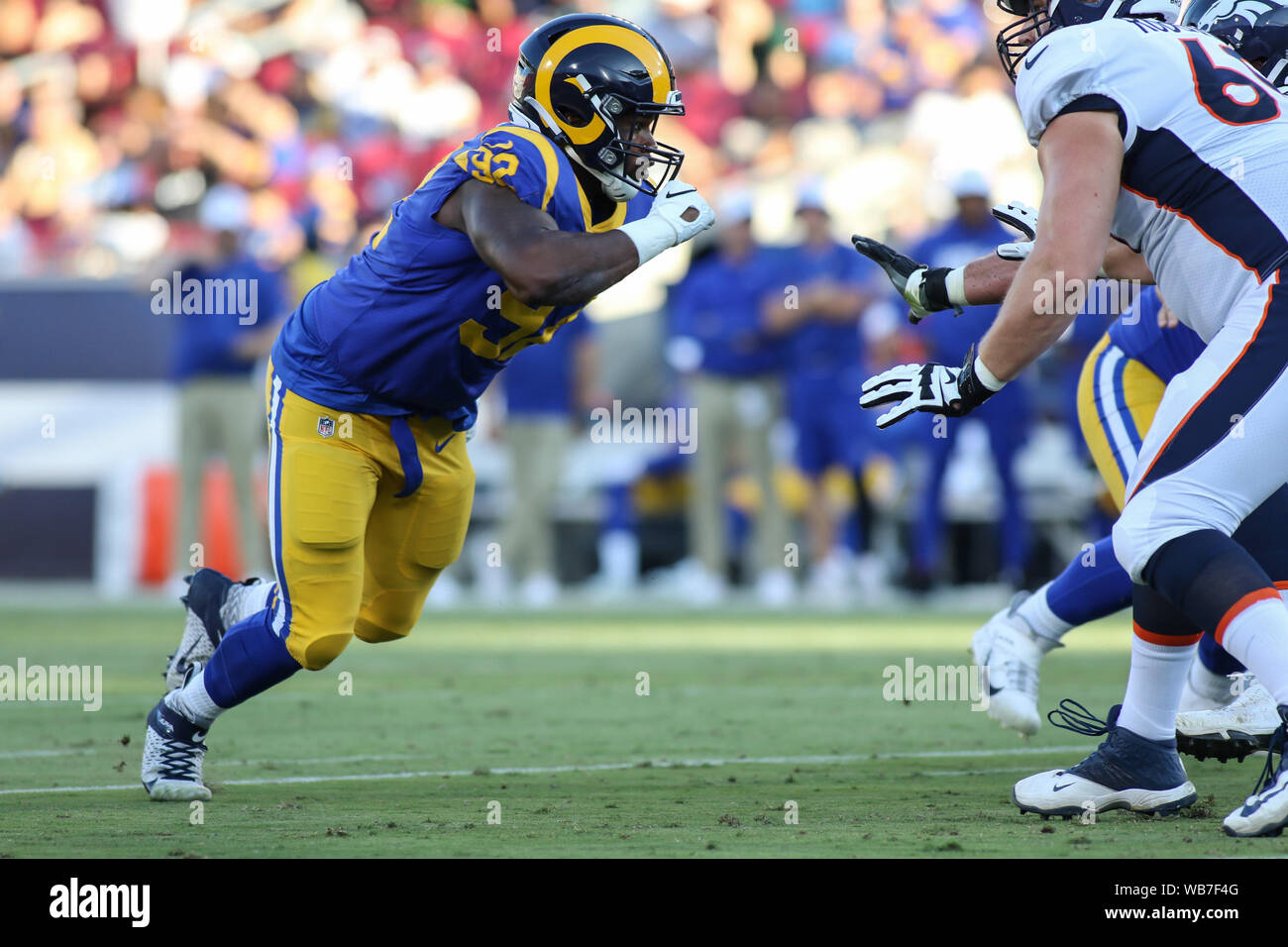 Los Angeles, CA., USA. 24th August, 2019. Los Angeles Rams defensive ...