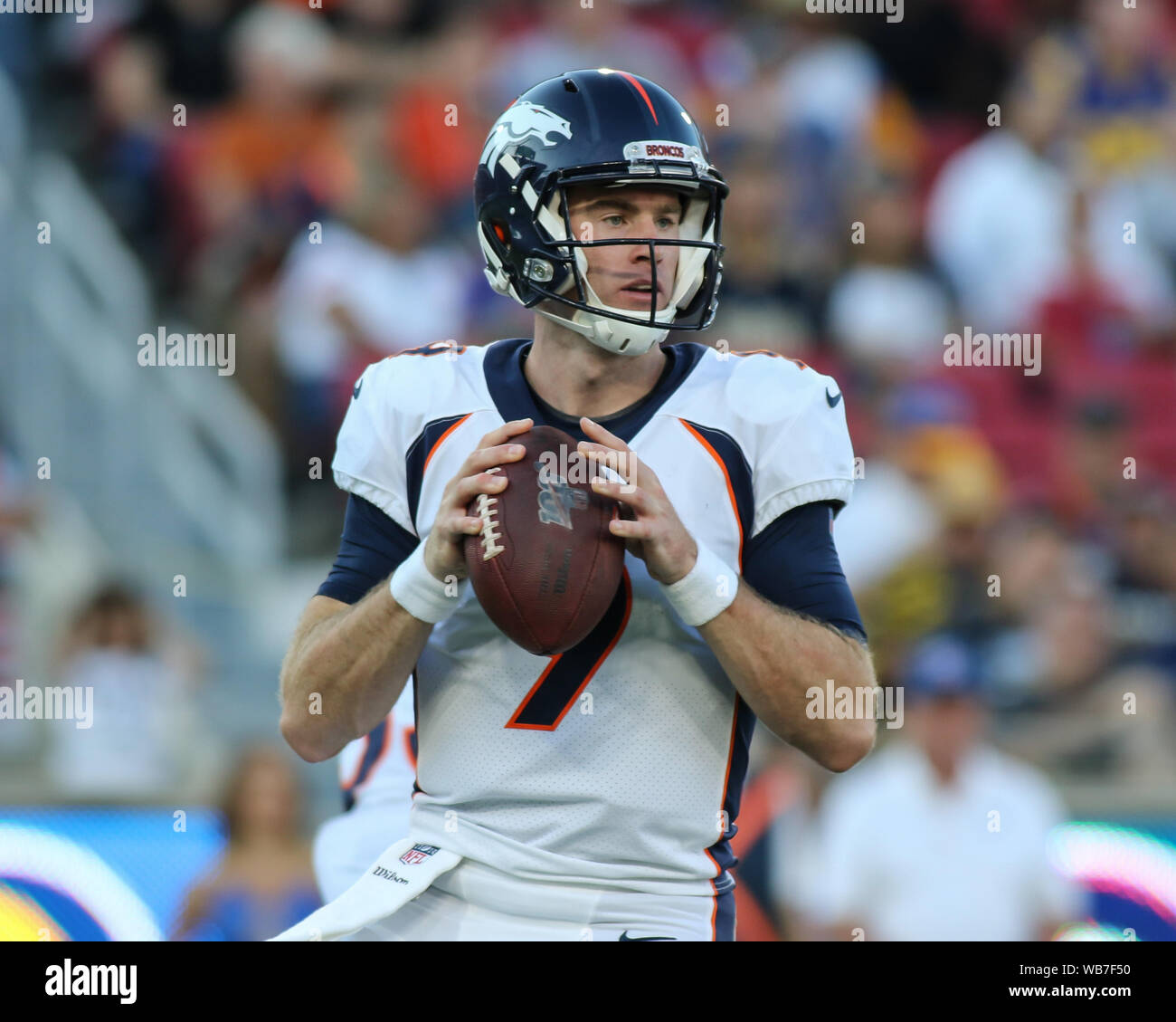Los Angeles, CA., USA. 24th August, 2019. Denver Broncos quarterback ...