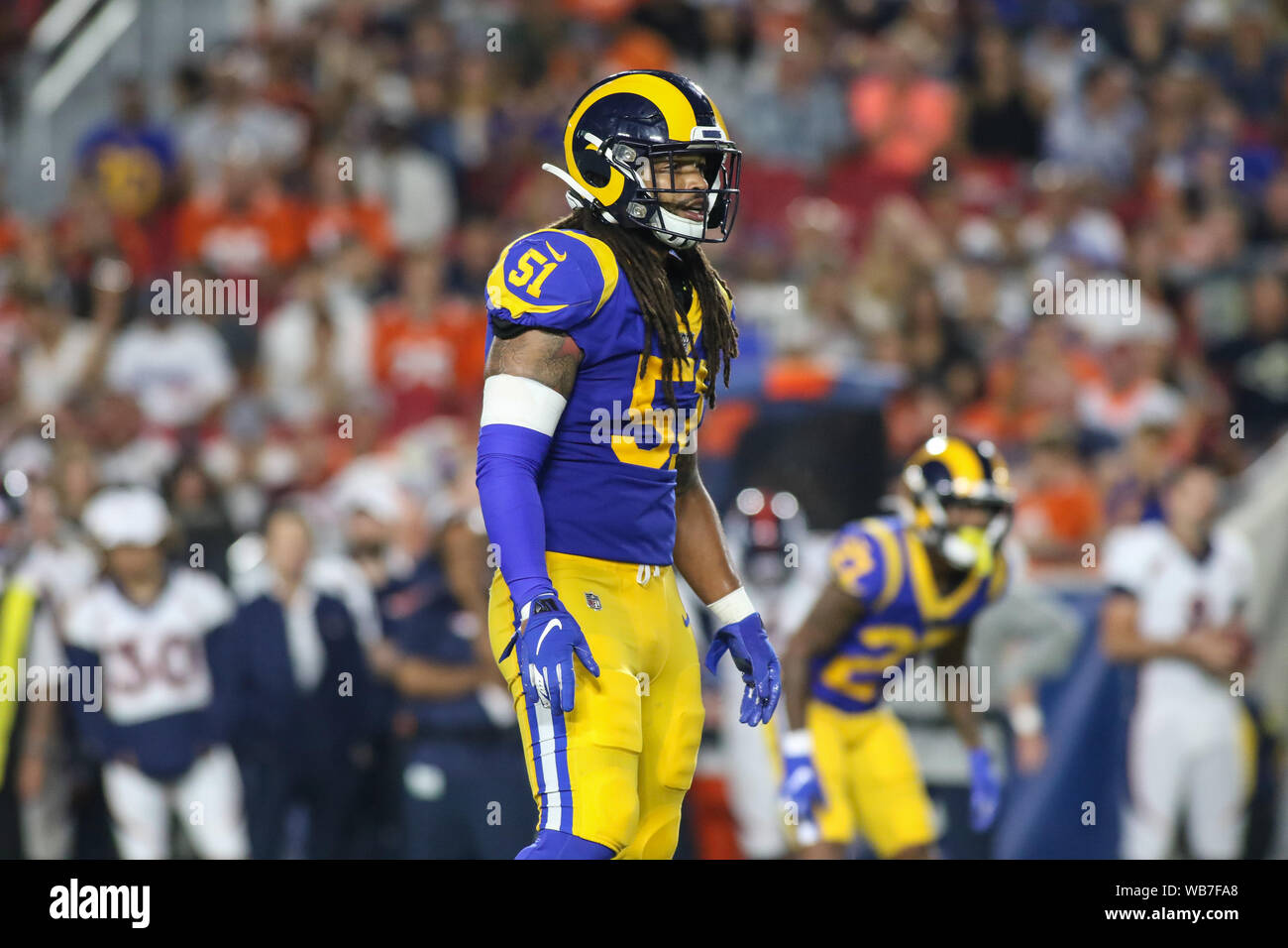 Los Angeles, CA., USA. 24th August, 2019. Los Angeles Rams linebacker ...