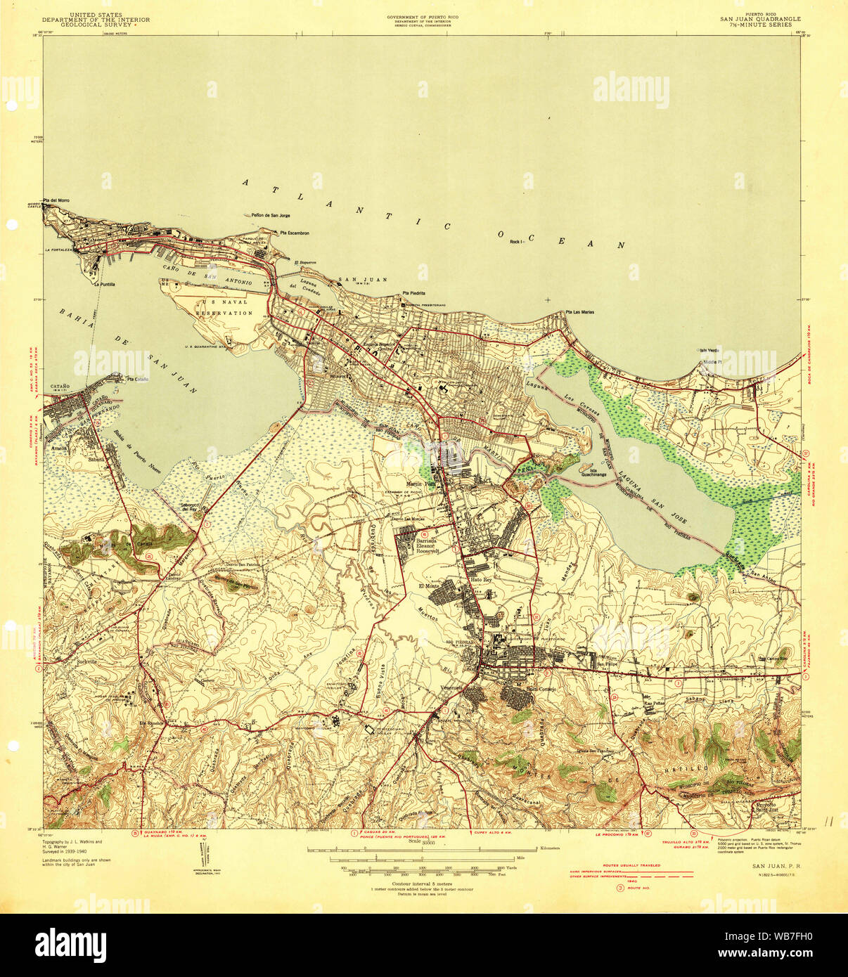 USGS TOPO Map Puerto Rico PR San Juan 362582 1941 30000 Restoration ...