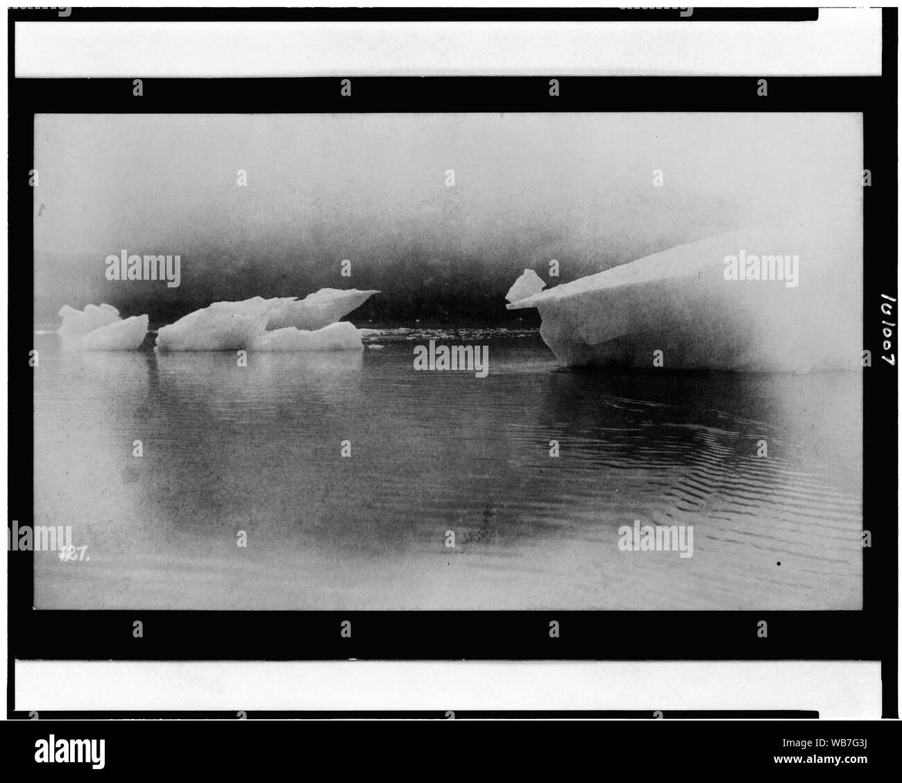 Floating ice, Frederick Sound, above Horn Cliffs, S.E. Alaska ...
